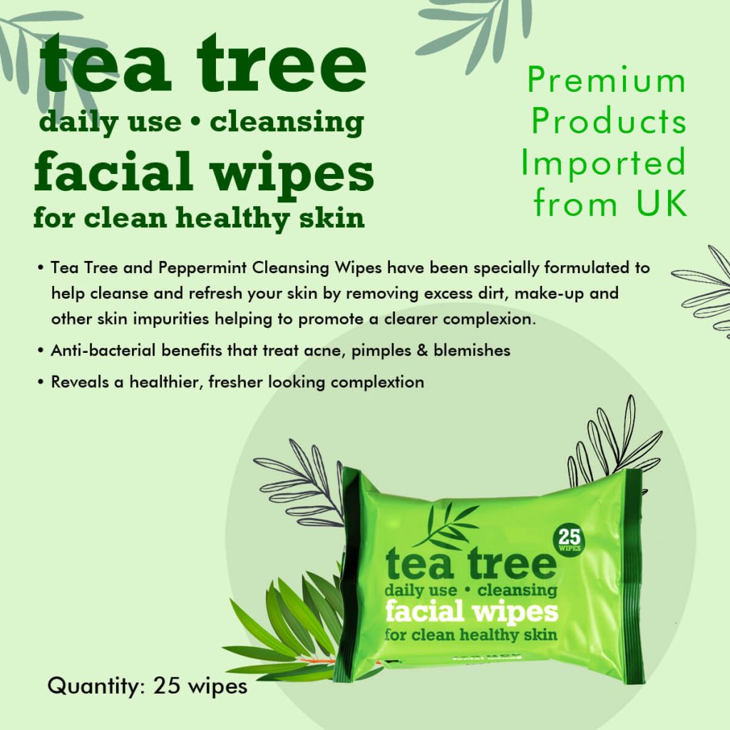 Tea Tree and Peppermint Facial Cleansing Wipes to cleanse and refresh ...